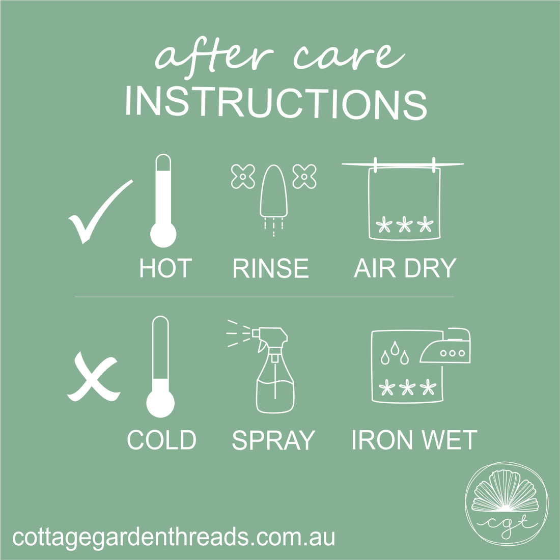CARE INSTRUCTIONS – Cottage Garden Threads